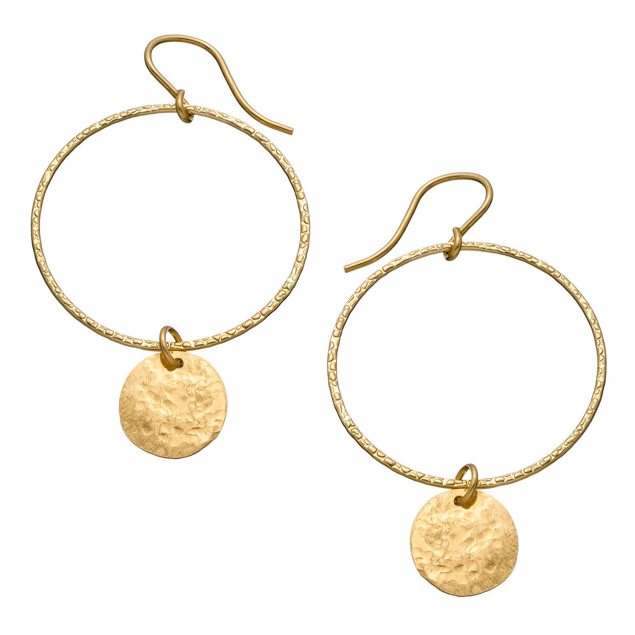 Flat Gold Filled Hoop Earrings - Heather Hawkins INC