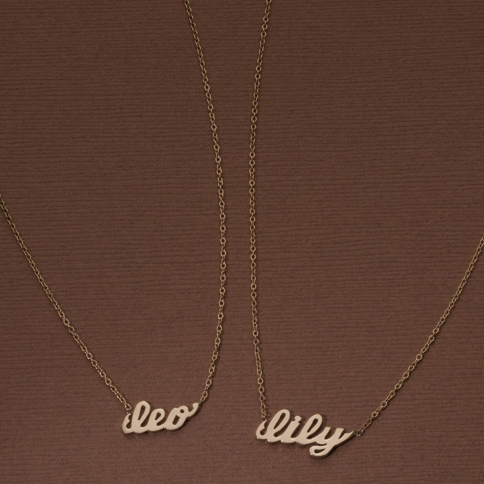 14K Custom Script Necklace - Heather Hawkins INC